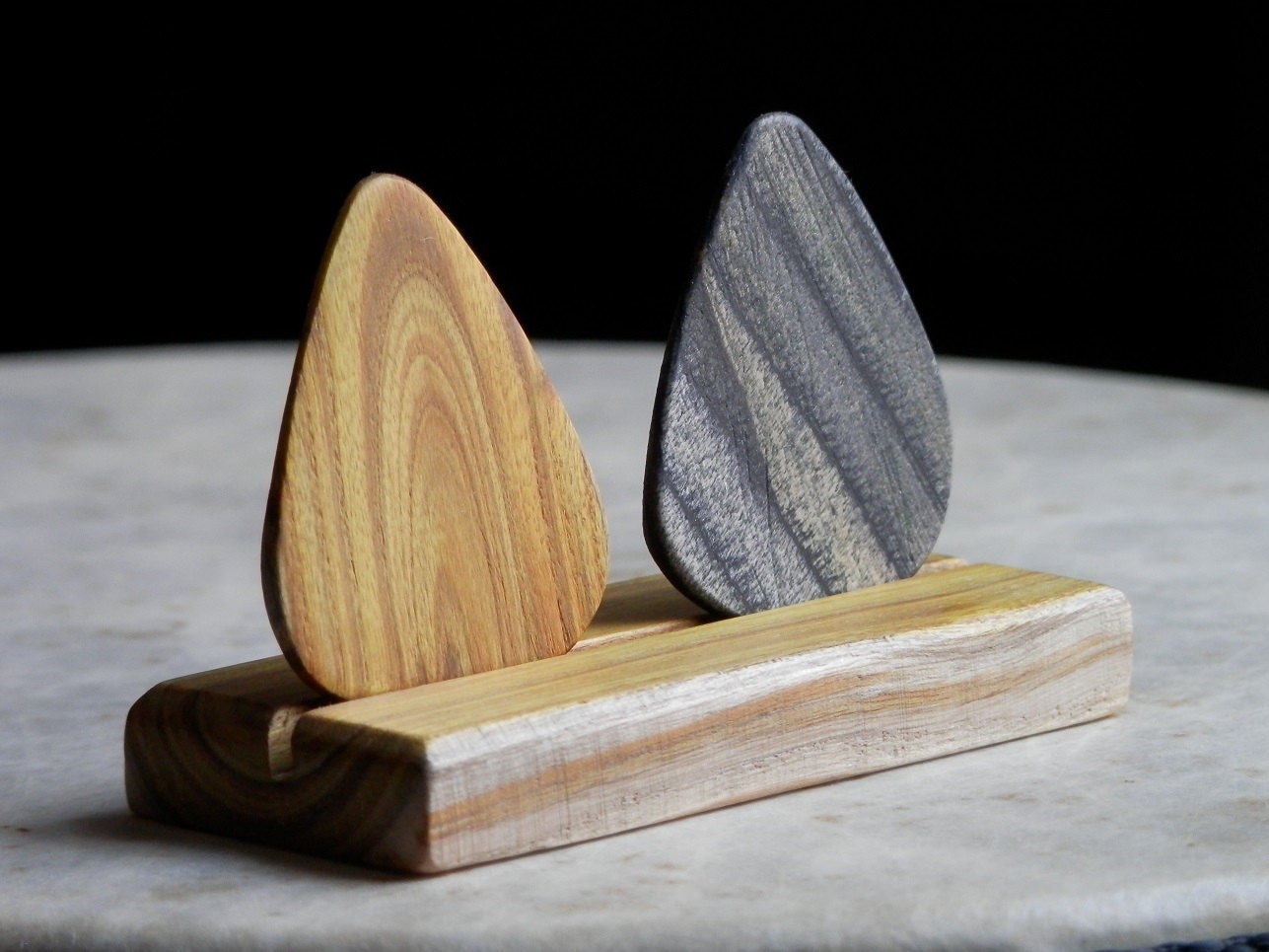 Wood Guitar Pick Display Stand. Shown in Smoke Bush Wood. Pick - Etsy