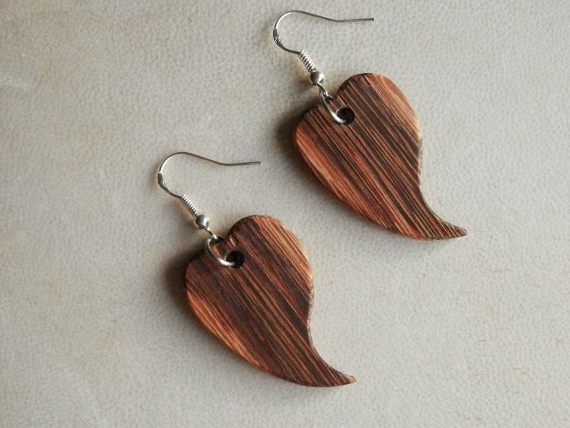 Wooden Earrings. Wood Earrings Hand Crafted From Exotic Marble | Etsy