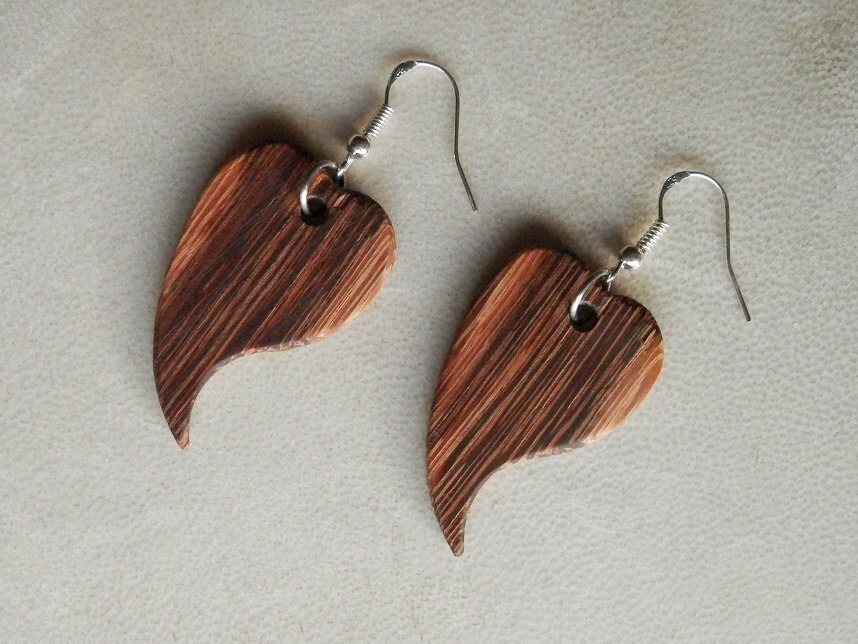 Wooden Earrings. Wood Earrings Hand Crafted From Exotic Marble Wood ...