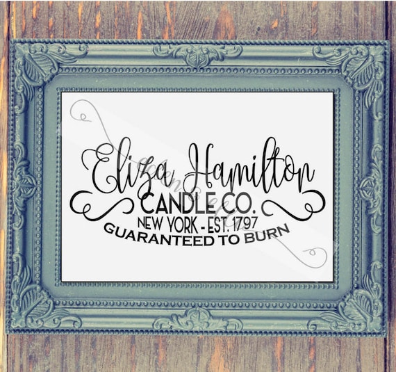 HAMILTON INSPIRED Digital Design Eliza Hamilton Candle Co. | Etsy