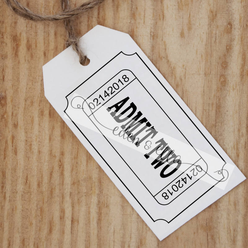 ADMIT TWO Movie Ticket Stub Decal Instant Digital Download | Etsy