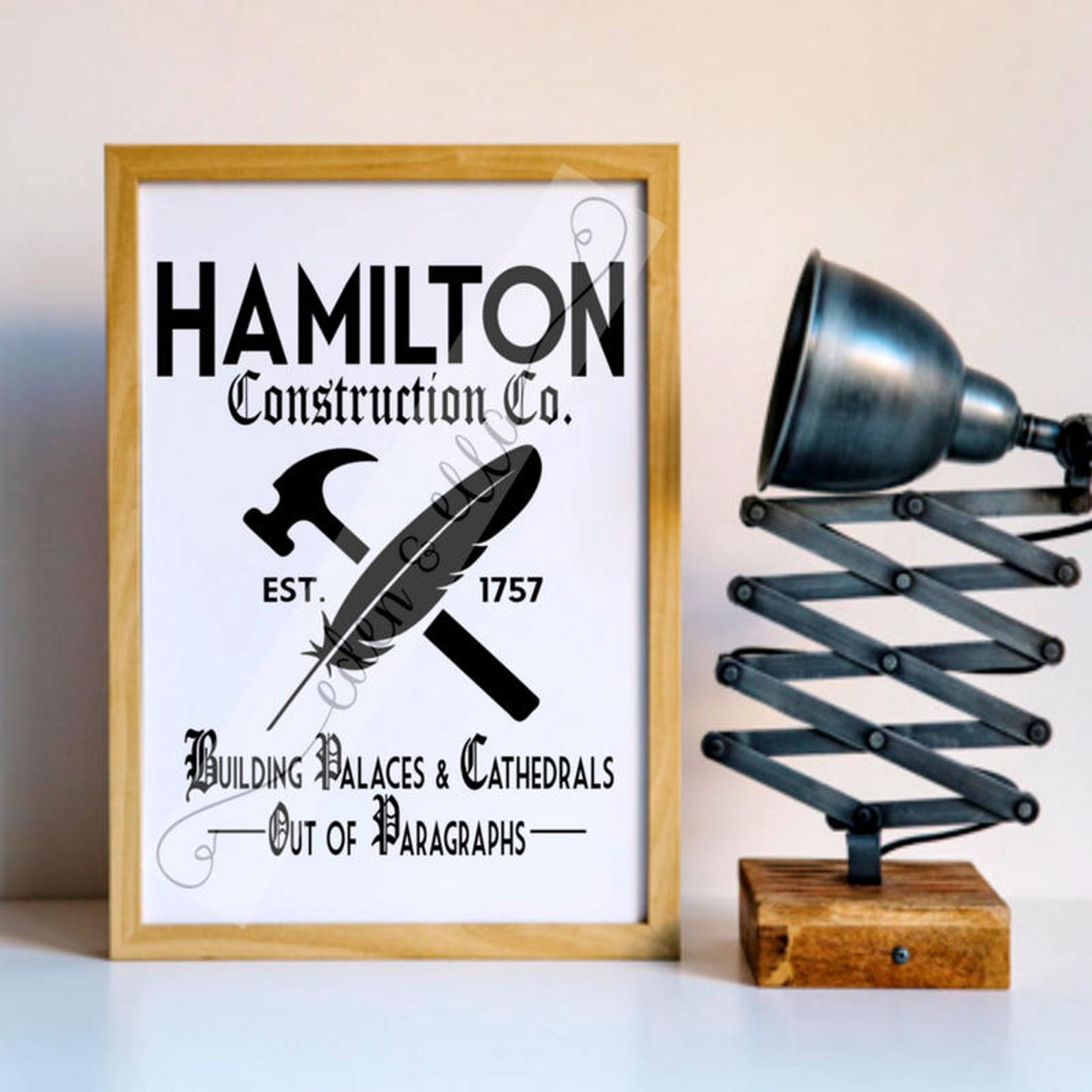 HAMILTON Inspired hamilton Construction Co. | Etsy