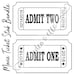 ADMIT TWO Movie Ticket Stub Decal | Instant Digital Download | 2 ...