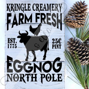 FARMHOUSE STYLE Farm Fresh Vintage Eggnog Sign | Instant Digital ...