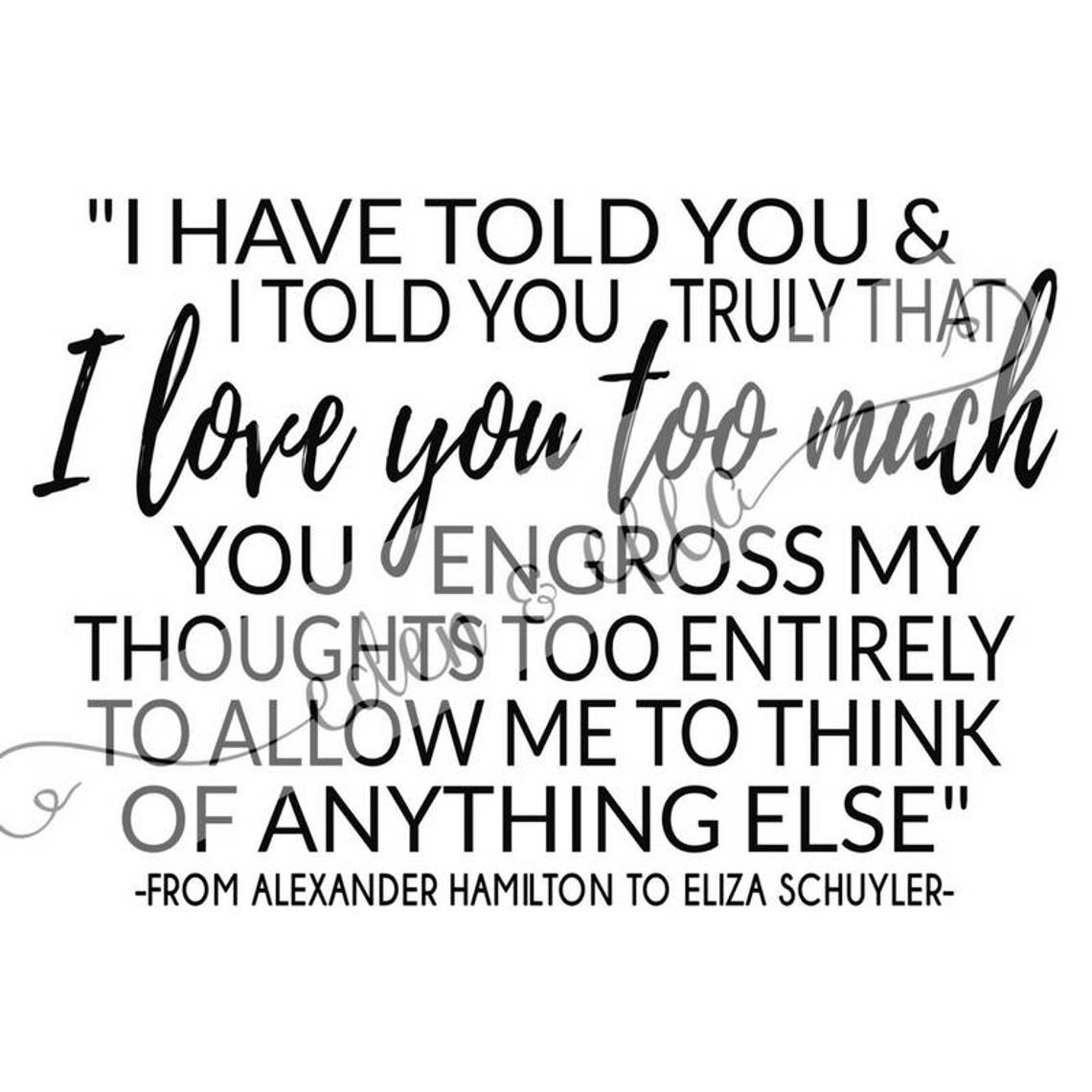 LOVE LETTER From Alexander Hamilton to Eliza Schuyler - Etsy