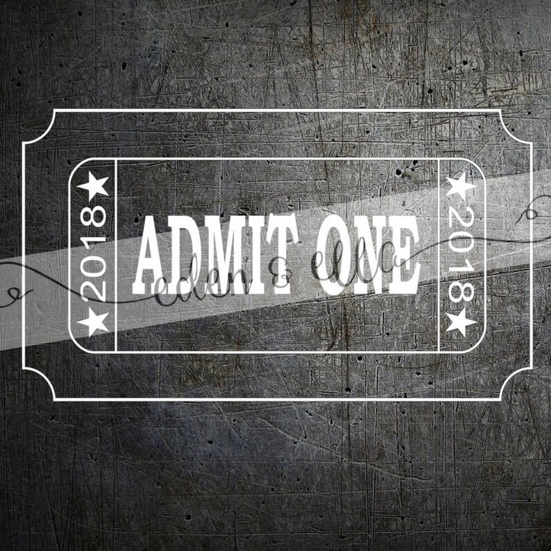 ADMIT TWO Movie Ticket Stub Decal Instant Digital Download - Etsy