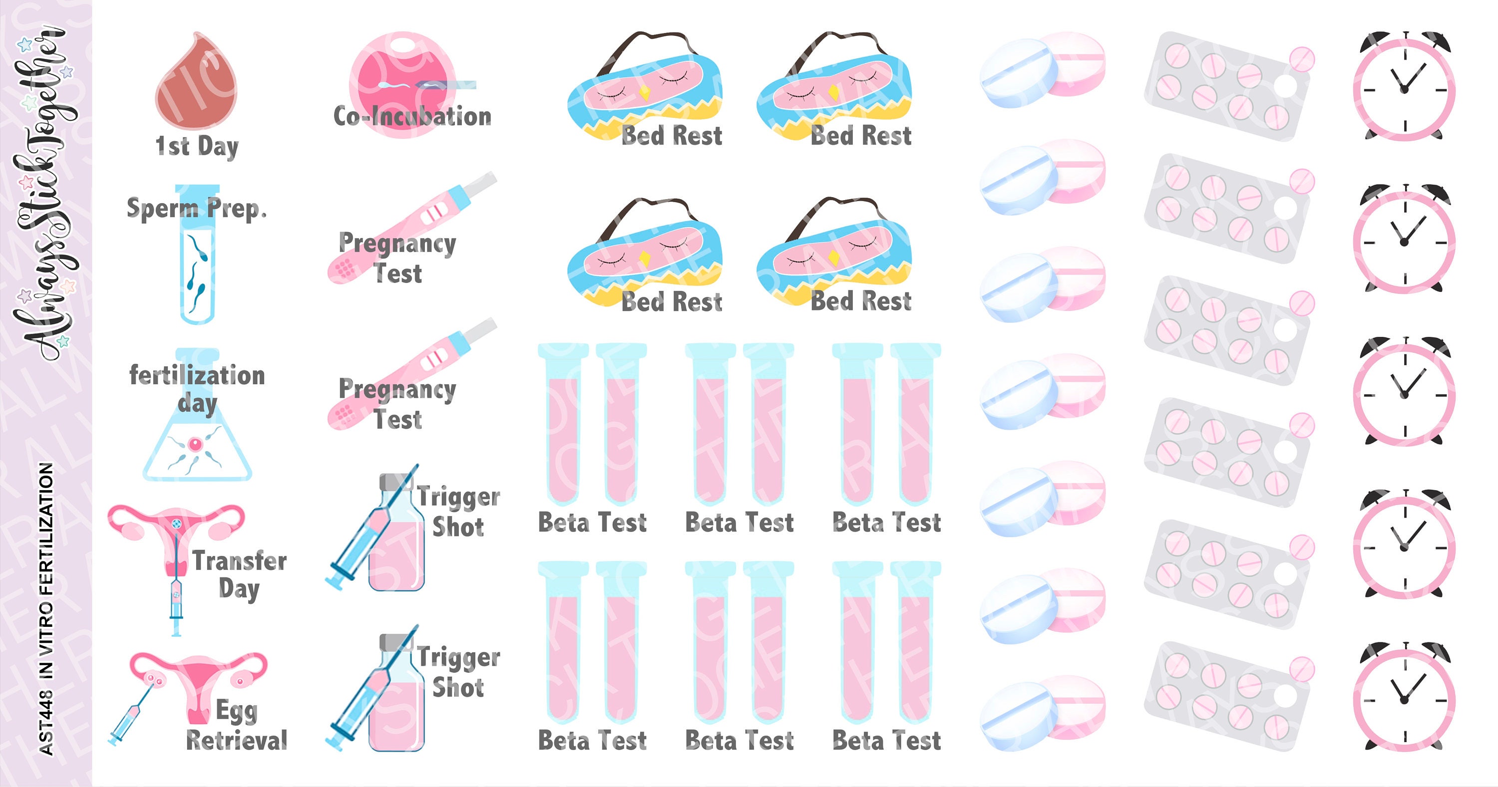 IVF, Fertility, in Vitro Stickers Perfect for Your Planner, Journal, or ...