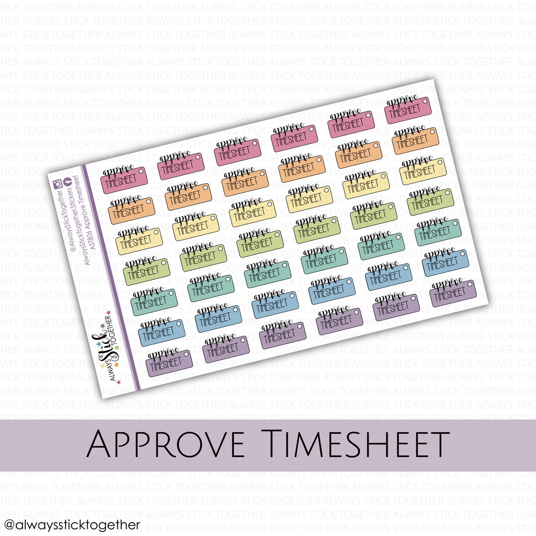 APPROVE TIMESHEET Stickers Perfect for Your Planner, Journal, or ...