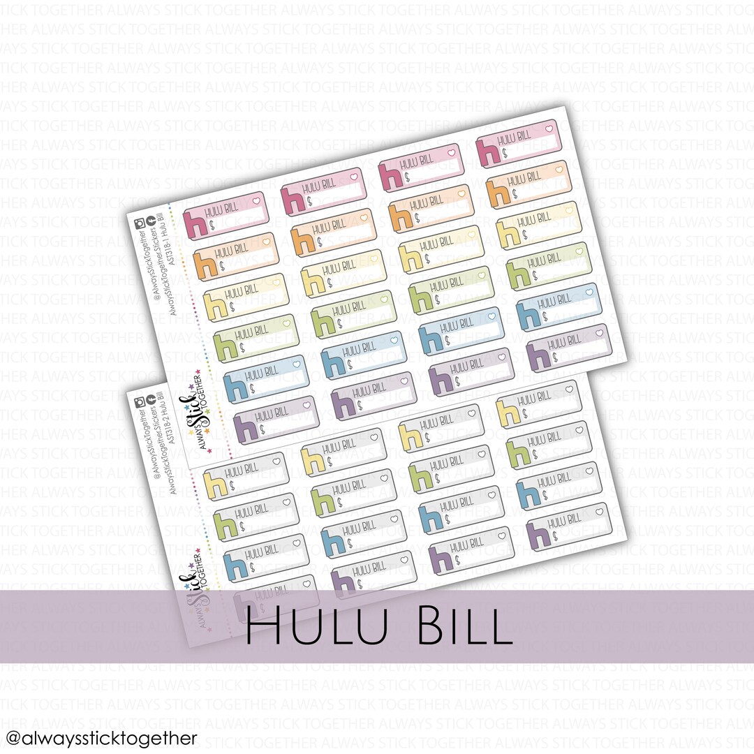HULU BILL Stickers Perfect for Your Planner, Journal, or Scrapbook - Etsy