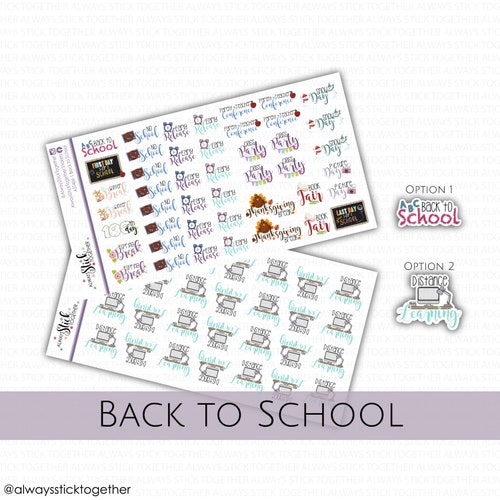 School Planner Stickers Erin Condren Kikki K Filofax Plum | Etsy