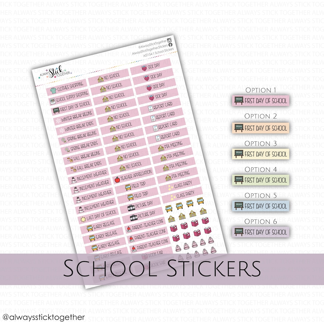 SCHOOL Stickers Perfect for Your Planner, Journal, or Scrapbook - Etsy