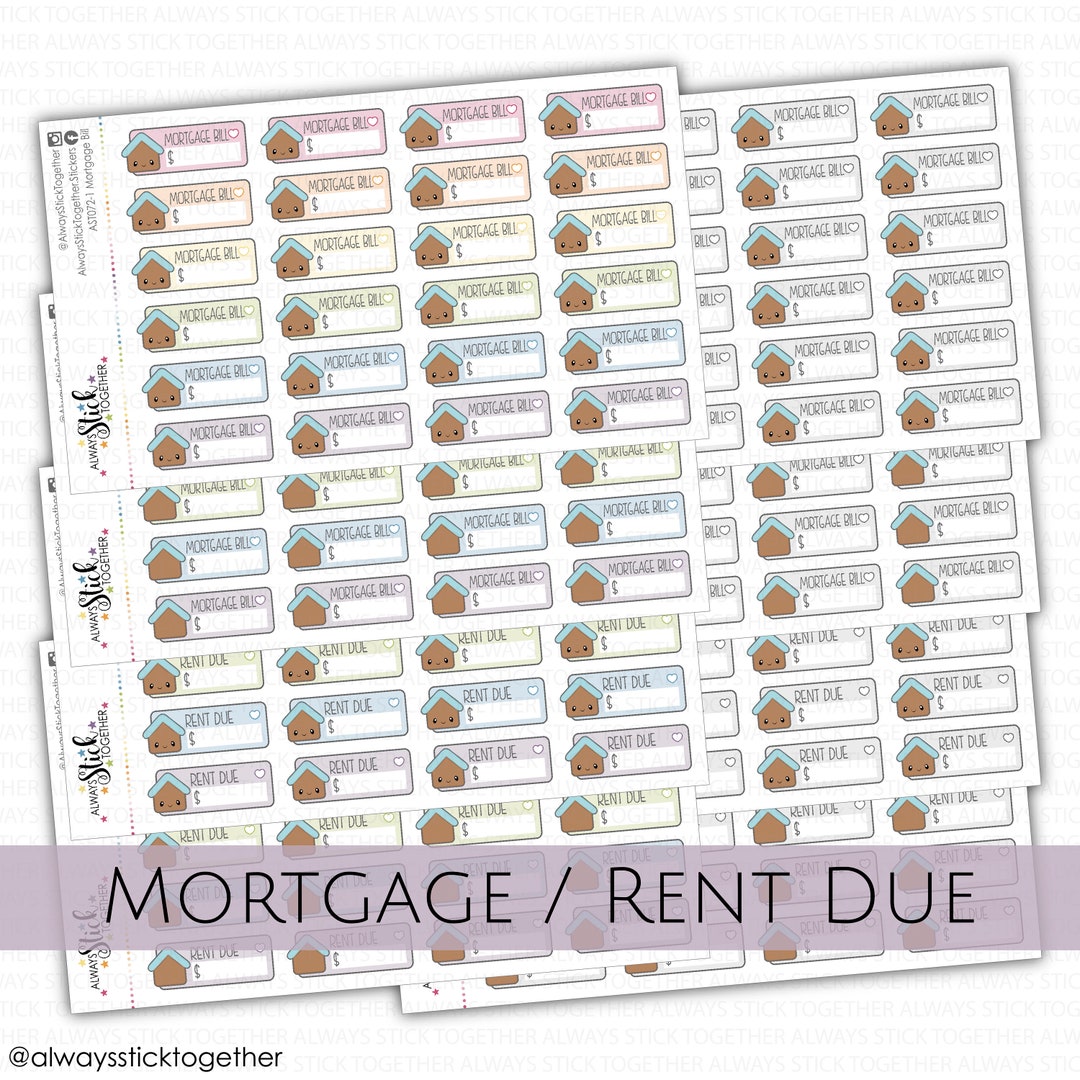 HOUSE/RENT PAYMENT Stickers Perfect for Your Planner, Journal, or ...