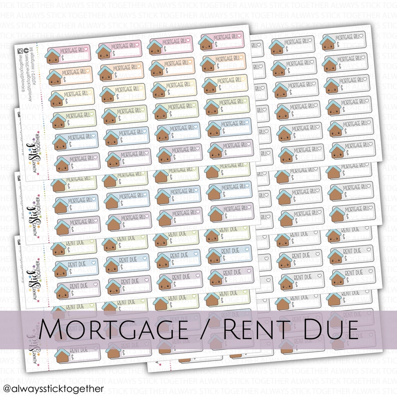 HOUSE/RENT PAYMENT Stickers Perfect for Your Planner, Journal, or ...