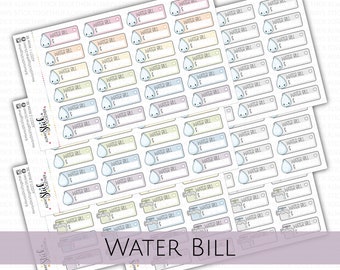 60 Water Bill Reminder Planner Stickers, Happy Planner Bill Payment Stickers, Bullet Journal ...