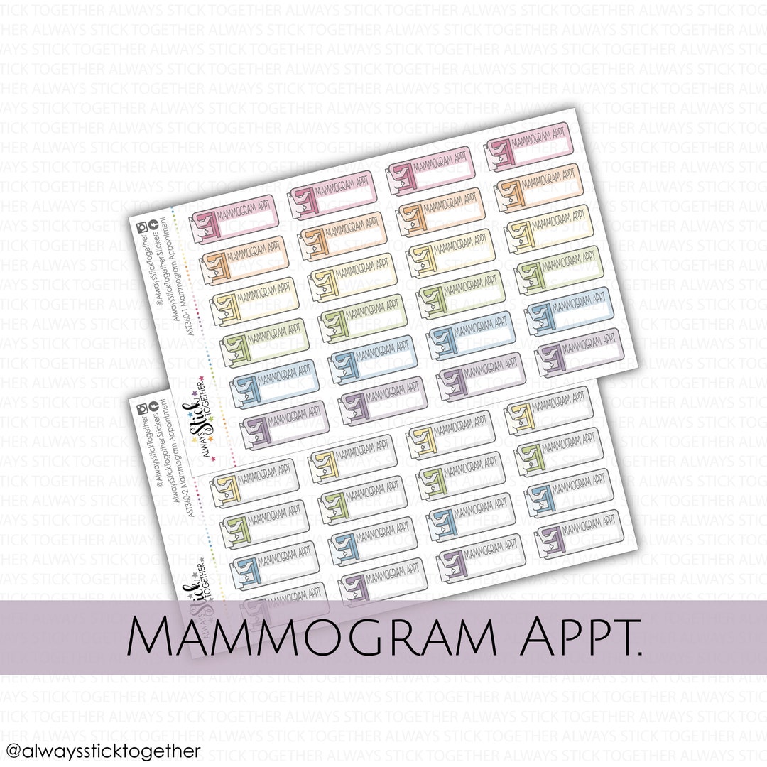 MAMMOGRAM APPOINTMENT Stickers Perfect for Your Planner, Journal, or ...