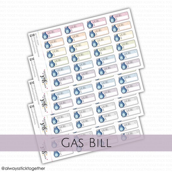 GAS BILL Stickers Perfect for Your Planner Journal or - Etsy