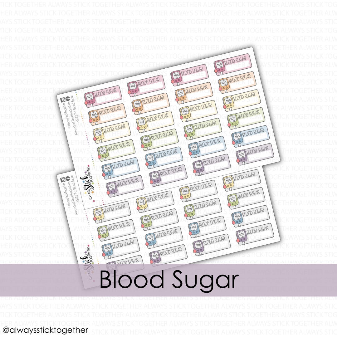 BLOOD SUGAR Stickers Perfect for Your Planner, Journal, or Scrapbook - Etsy