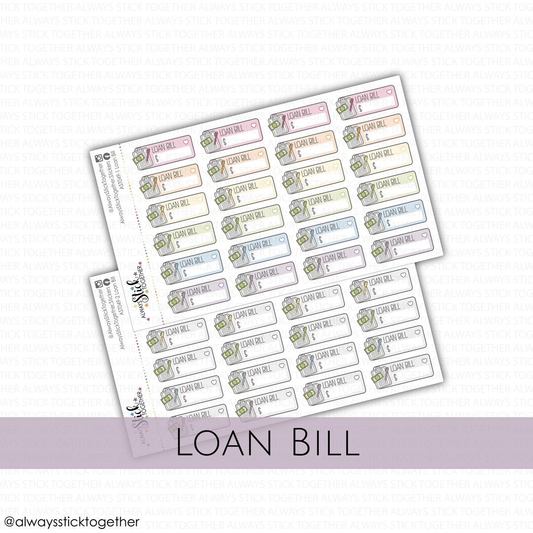 LOAN BILL Stickers Perfect for Your Planner, Journal, or Scrapbook - Etsy