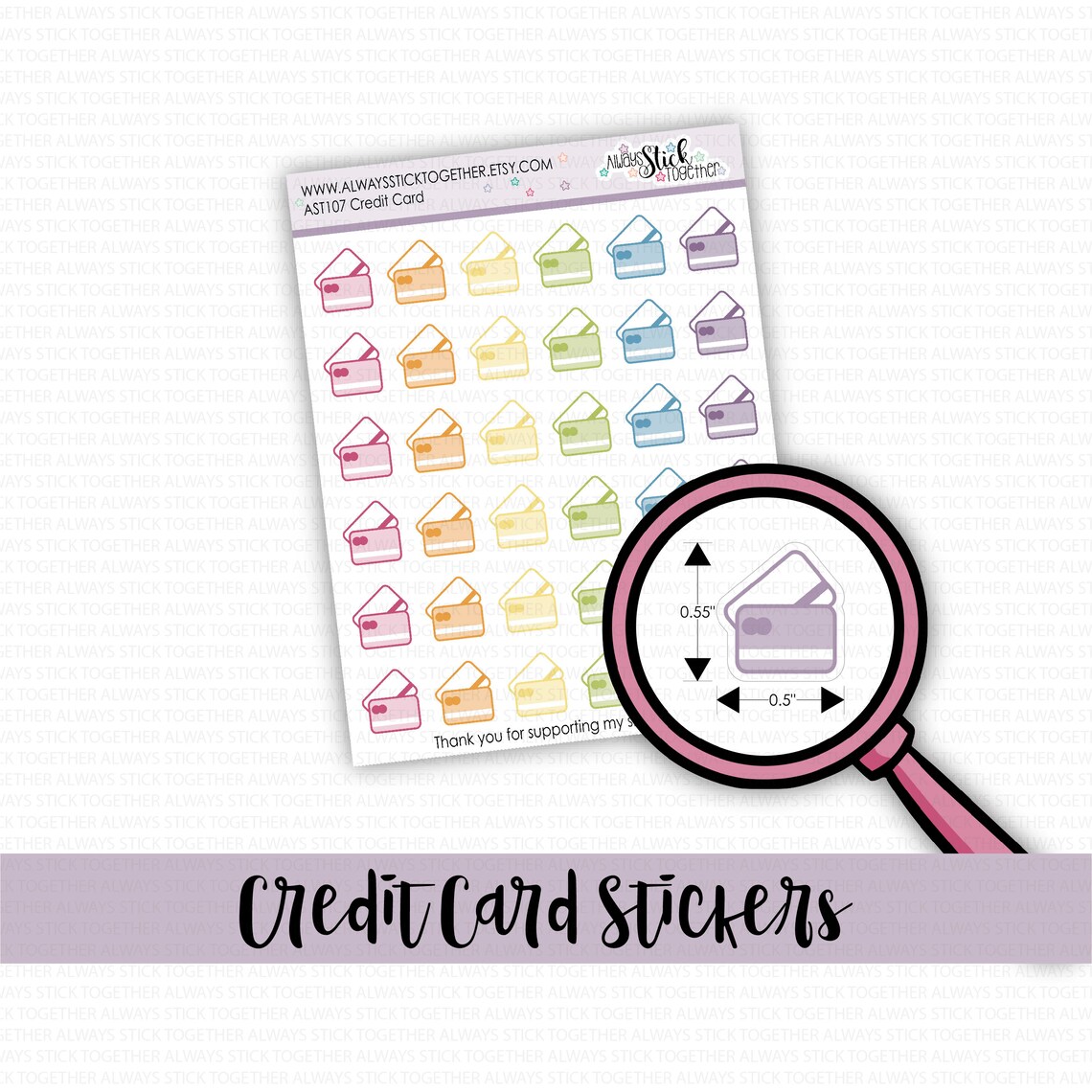 CREDIT CARD Stickers Perfect for Your Planner Journal or - Etsy