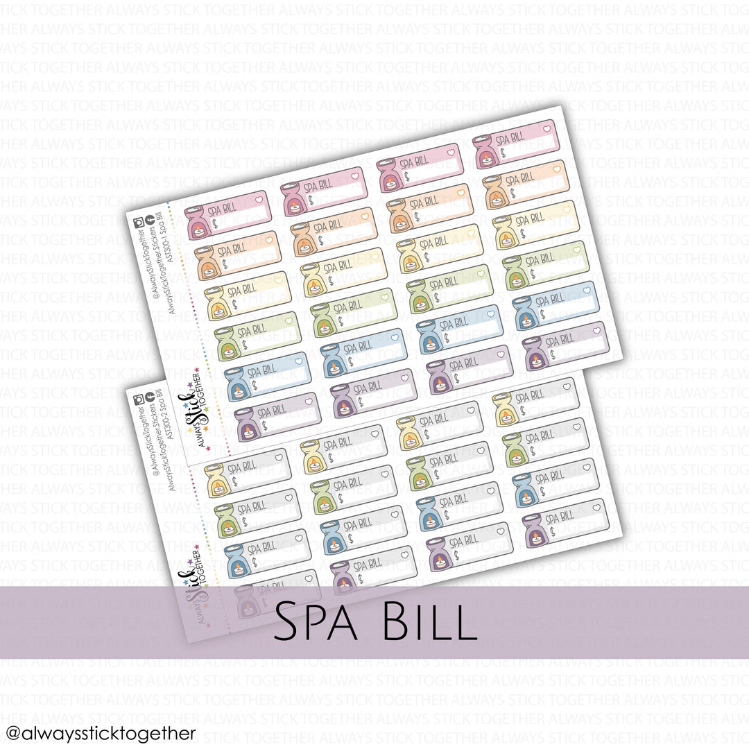 SPA BILL Stickers Perfect for Your Planner, Journal, or Scrapbook - Etsy