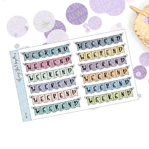WEEKEND BANNER Stickers perfect for your Erin Condren Planner | Etsy