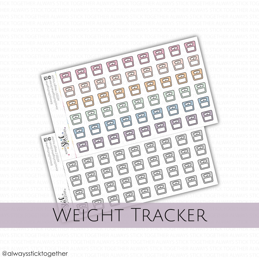 WEIGHT TRACKER Stickers Perfect for Your Planner, Journal, or Scrapbook ...