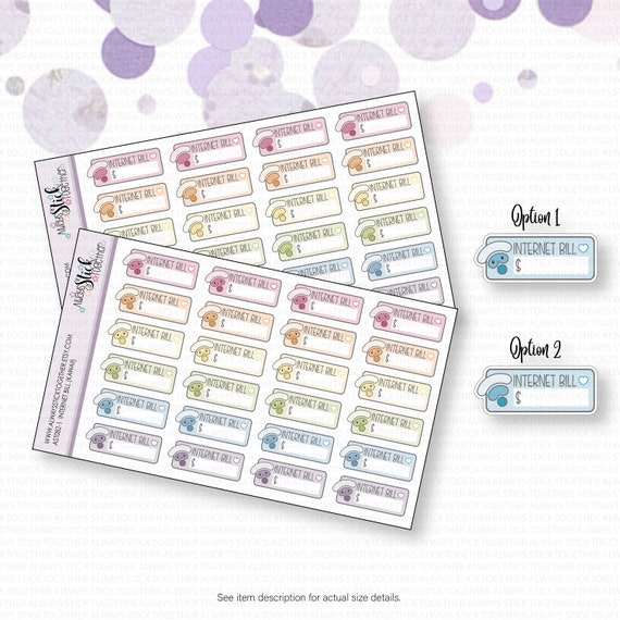 INTERNET BILL Stickers Perfect for Your Planner Journal or - Etsy