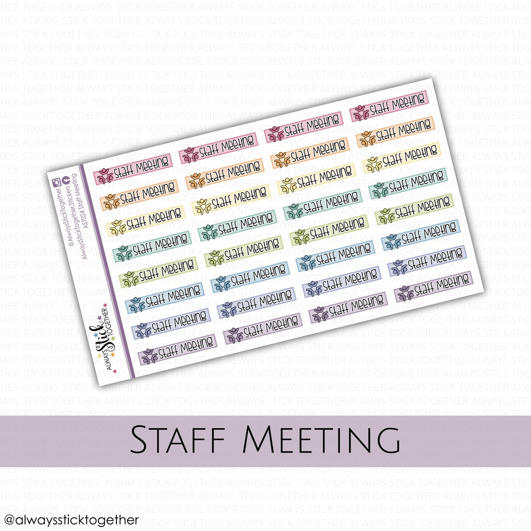 STAFF MEETING Stickers Perfect for Your Planner, Journal, or Scrapbook ...