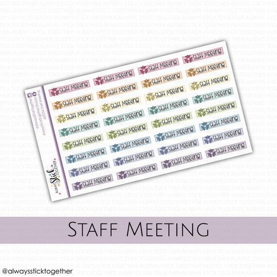 STAFF MEETING Stickers Perfect for Your Planner Journal or | Etsy