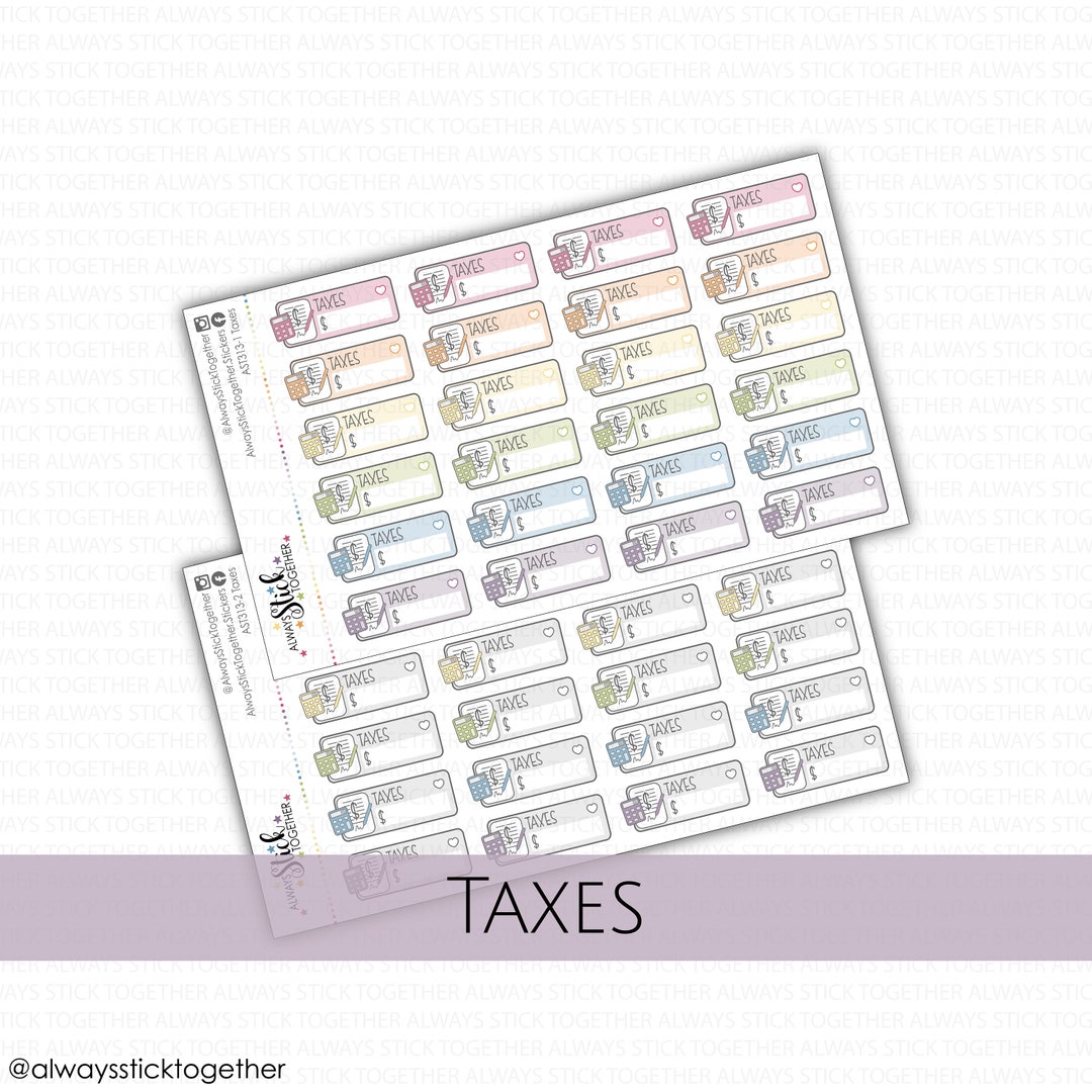 TAXES Stickers Perfect for Your Planner, Journal, or Scrapbook - Etsy