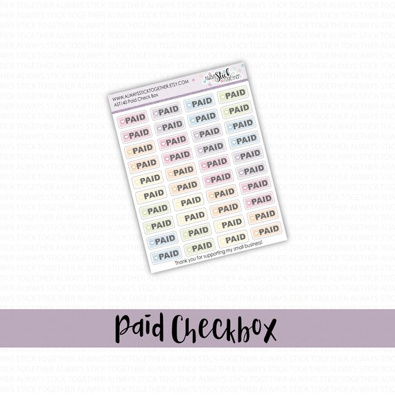 Journal PAID CHECKBOX Stickers perfect for your Planner or Scrapbook ...