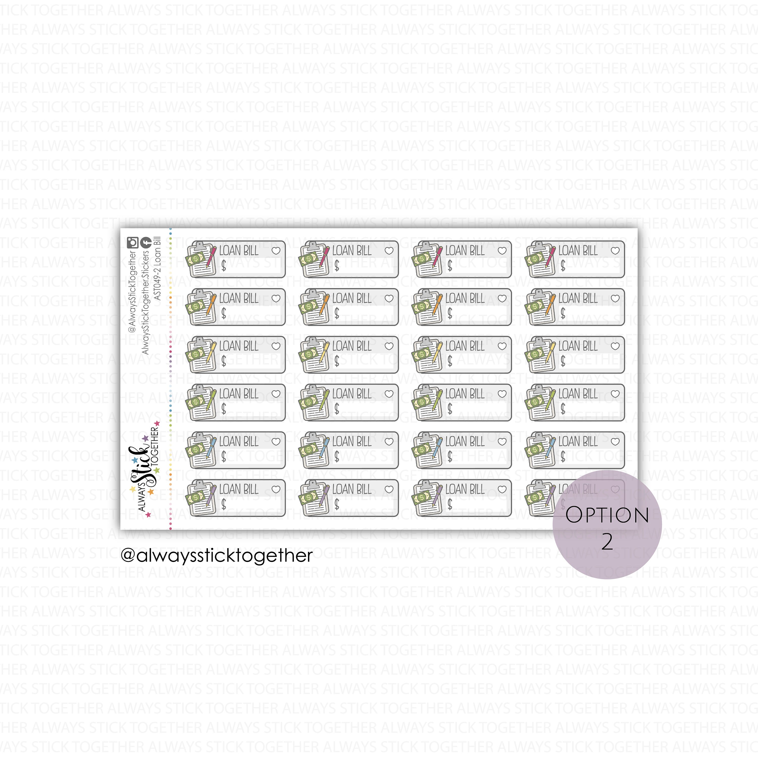 LOAN BILL Stickers Perfect for Your Planner Journal or - Etsy