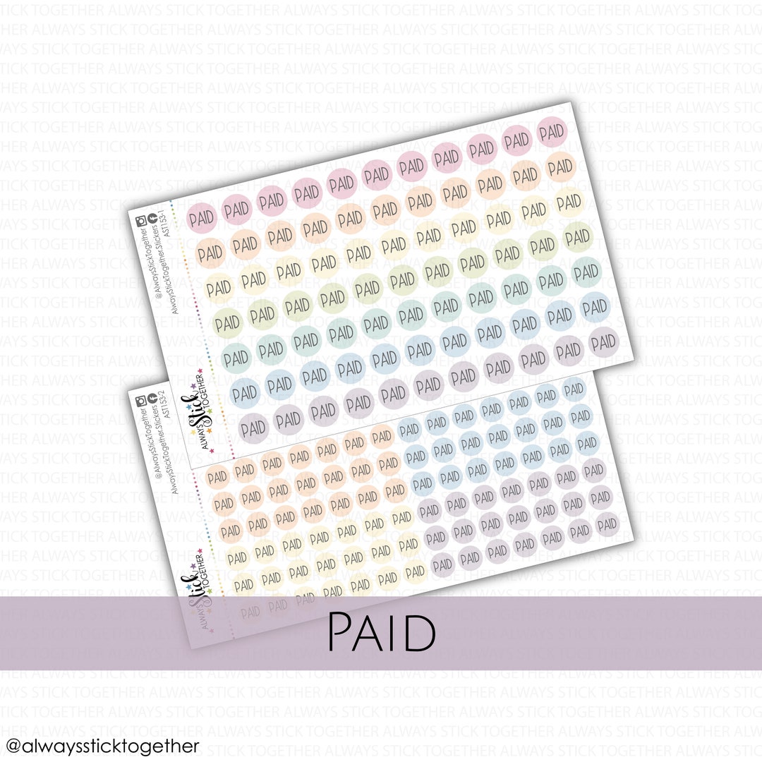 PAID Stickers Perfect for Your Planner, Journal, or Scrapbook - Etsy