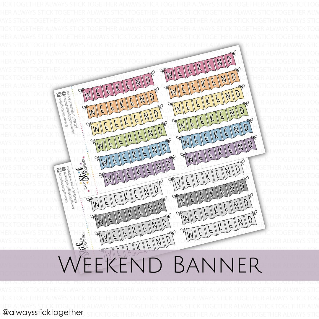 WEEKEND BANNER Stickers Perfect for Your Erin Condren Planner, Journal ...