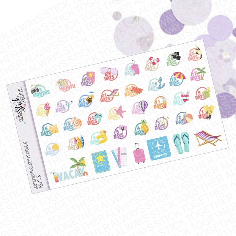Vacation Countdown Stickers Perfect for Your Planner, Journal, or ...