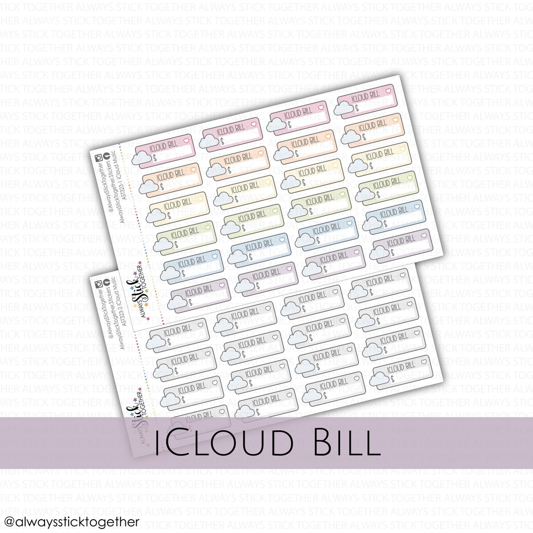 ICloud BILL Stickers Perfect for Your Planner, Journal, or Scrapbook - Etsy