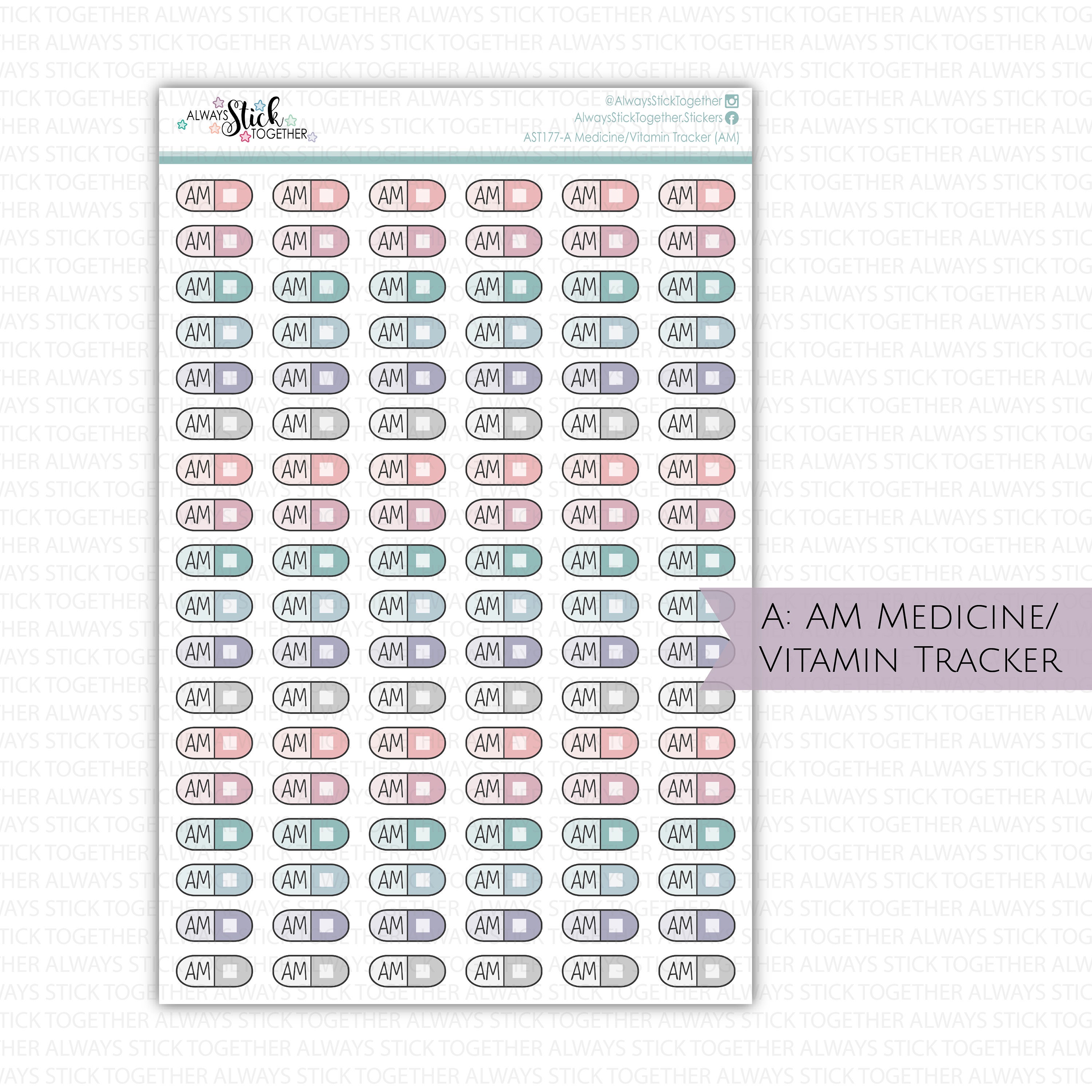 MEDICINE/VITAMIN TRACKER Stickers Perfect for Your Planner - Etsy