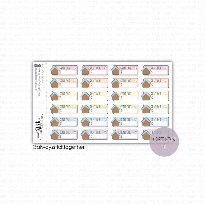 HOUSE/RENT PAYMENT Stickers Perfect for Your Planner, Journal, or ...