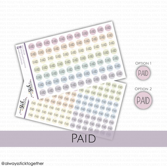 PAID Stickers perfect for your Planner Journal or Scrapbook | Etsy