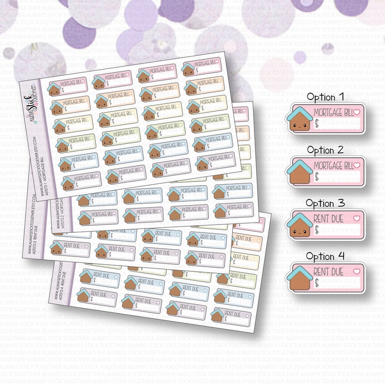 HOUSE/RENT PAYMENT Stickers Perfect for Your Planner Journal | Etsy
