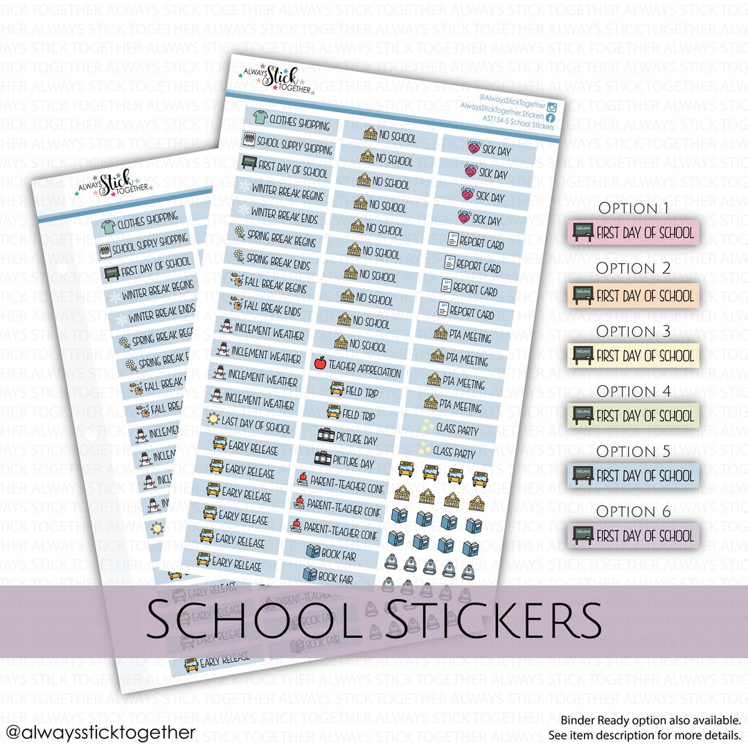 SCHOOL Stickers Perfect for Your Planner Journal or - Etsy