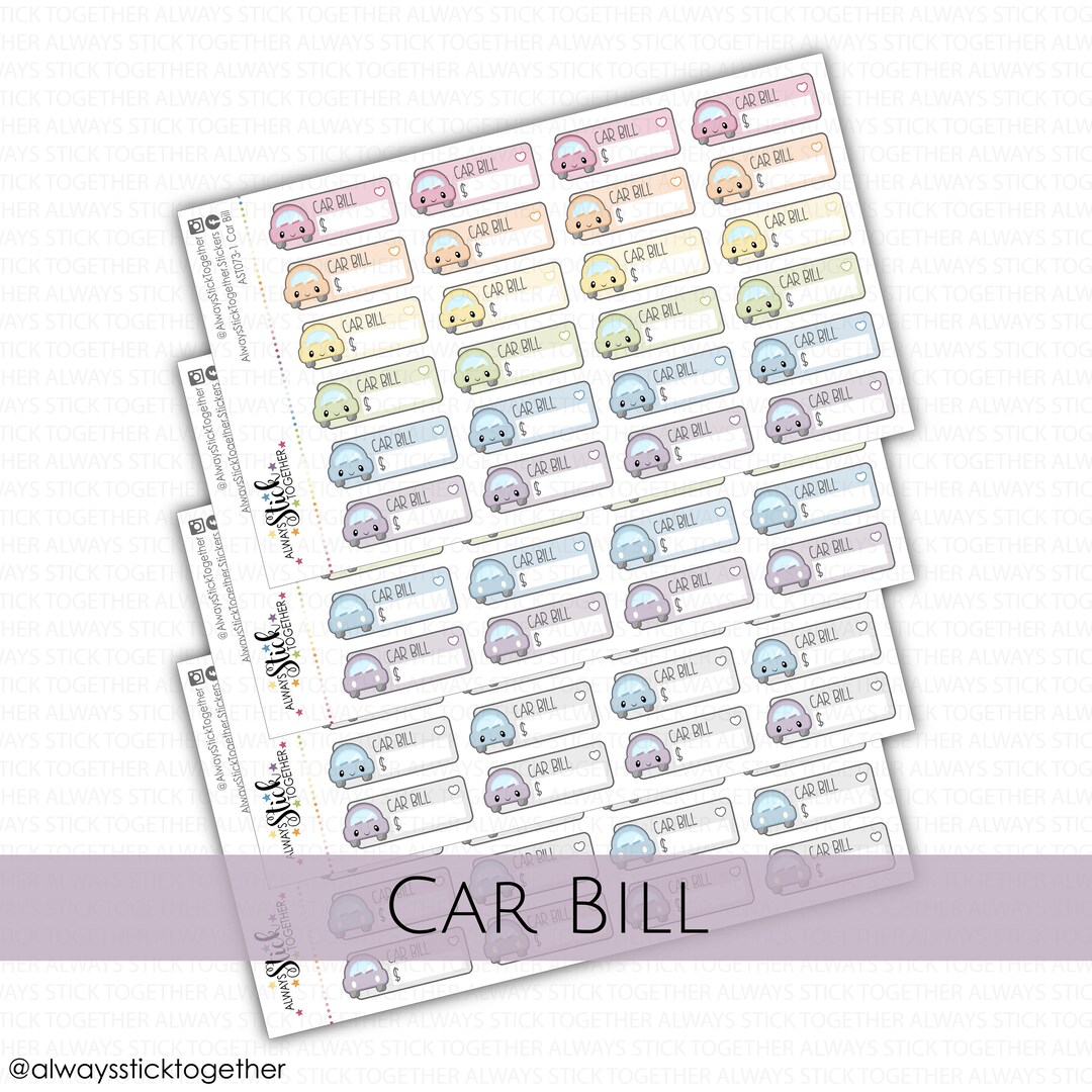 CAR PAYMENT DUE Stickers Perfect for Your Planner, Journal, or ...