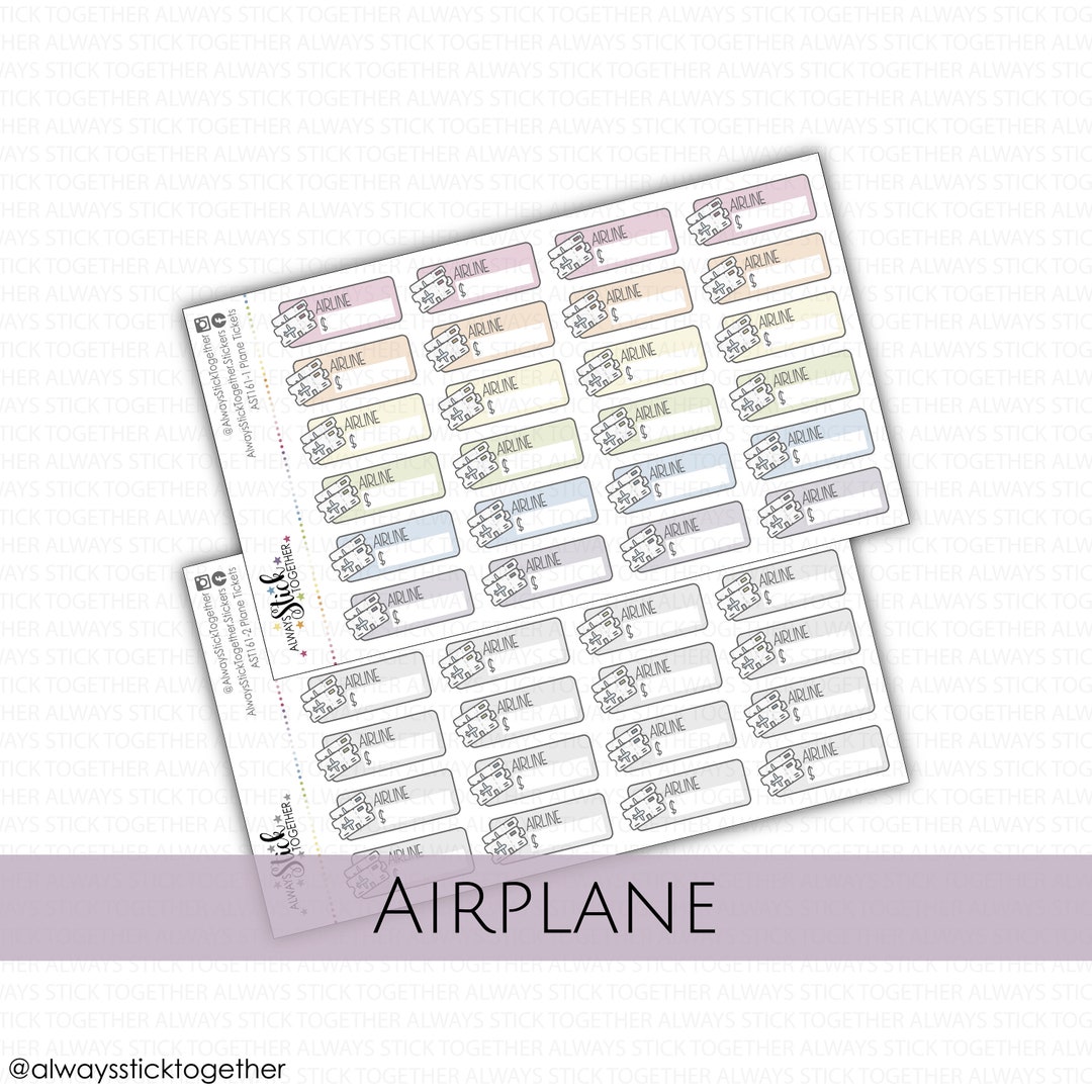 AIRPLANE Stickers Perfect for Your Planner, Journal, or Scrapbook - Etsy