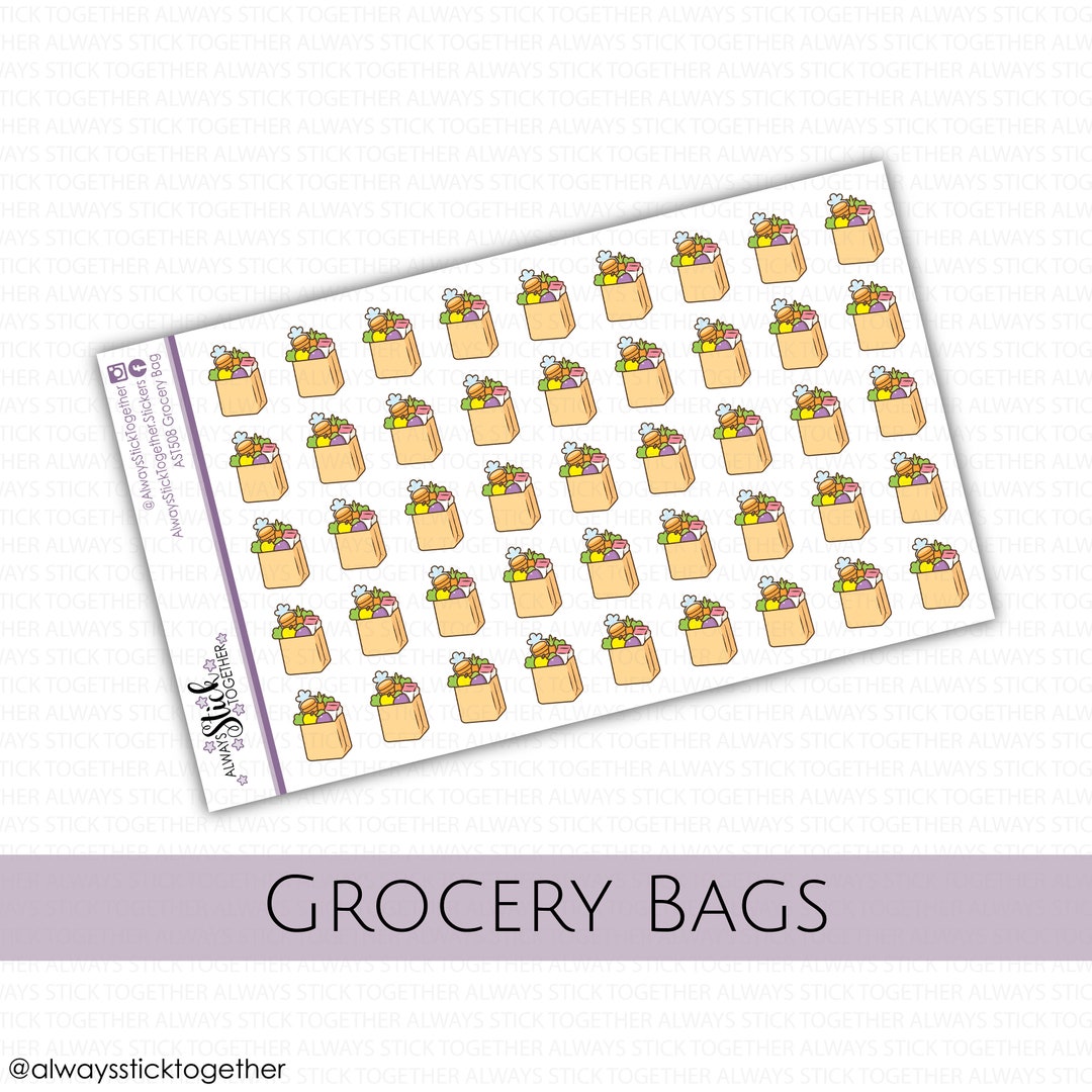 GROCERY BAG Stickers Perfect for Your Planner, Journal, or Scrapbook - Etsy