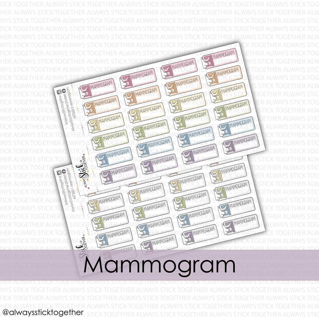 MAMMOGRAM APPOINTMENT Stickers for Your Planner, Journal, Scrapbook ...