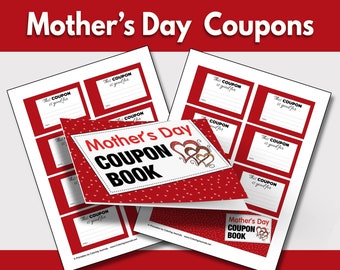 Mother's Day Coupons Mom Gift Printable Vouchers - Etsy