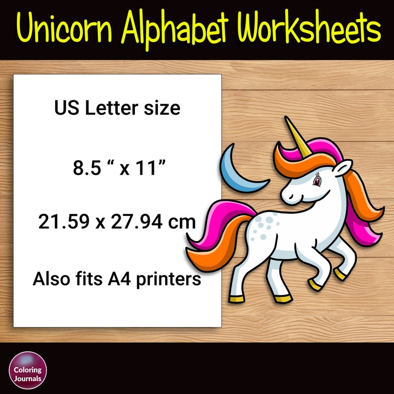 Alphabet Practice Worksheets Unicorn Coloring Pages for Girls - Etsy