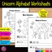 Alphabet Practice Worksheets Unicorn Coloring Pages for Girls - Etsy