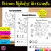Alphabet Practice Worksheets Unicorn Coloring Pages for Girls - Etsy