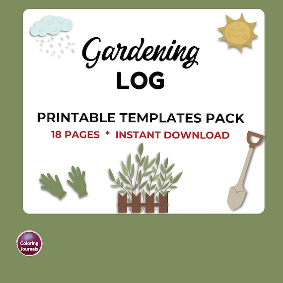 Gardening Journal Printable Gardening Log Templates Garden - Etsy